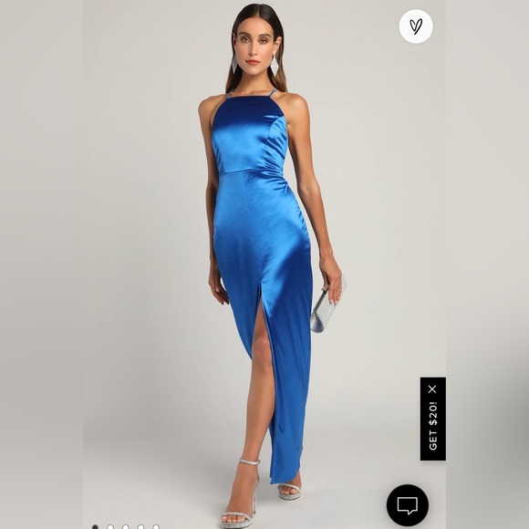 Lulus | Dresses | Lulus Silk Royal Blue Maxi Dress | Poshmark